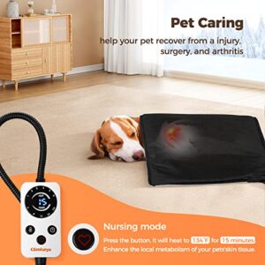 Comfurya Pet Heating Pad for Cats, Upgrading Electric Heating Mat for Indoor use, 6 Temperature Control Pet Warming Pad, 5 Timer Modes, Waterproof Pet Mat Bed with Chew Resistant Cord, 18"x 17"