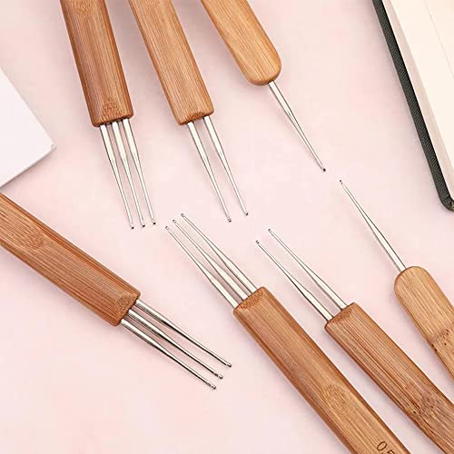 Dreadlocks Crochet Hooks 3pcs/Set ，Braid Hair Dreadlocks Needle ，Dreadlock Crochet Hook Tool Weaving Needle Tool ，Locs Crochet Needle （3 Pieces 1 Hook /0.5mm+0.75mm+1mm)