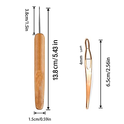 Dreadlocks Crochet Hooks 3pcs/Set ，Braid Hair Dreadlocks Needle ，Dreadlock Crochet Hook Tool Weaving Needle Tool ，Locs Crochet Needle （3 Pieces 1 Hook /0.5mm+0.75mm+1mm)