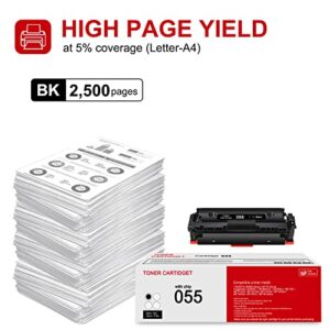 1 Pack 055 3016c001 Black Toner Cartridge: Compatible CRG-055 Replacement for Canon i-SENSYS LBP660 MF740 Series ImageClass LBP660C LBP664Cdw LBP664Cx MF740C MF741Cdw MF743Cdw MF746Cdw Series Printer