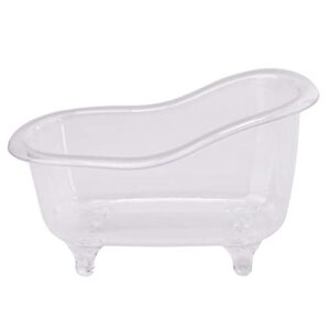 rexcp mini bathtub sundries storage box jewelry storage box makeup organizer container desktop storage(clear color)