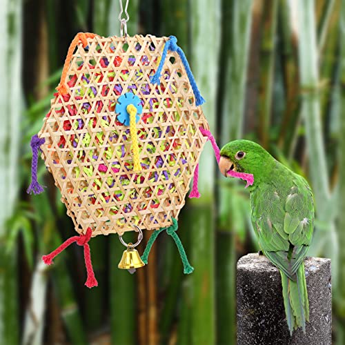 AK KYC Bird Parrot Toys，2 Pack Bird Hanging Foraging Shredder Toys for Small Medium Small Bird Conure Cockatiel Parrotlet Lovebird Budgie