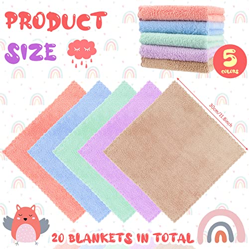 20 Pcs Guinea Pigs Soft Blankets Hamster Fleece Cage Liners Guinea Pig Accessories Small Animal Pet Blanket Sleep Bedding Mats Coral Fleece Guinea Pigs Hideout Blankets Bath Towel for Squirrel Pets