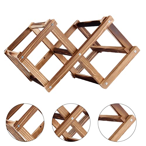 2pcs Foldable- Bottle Table Free- Standing Domestic Stand Bottles Bottle Ooden Cellar Christmas Racks Kitchen Tabletop Decor Criss- Cross Wood Cabinet Holder, Fashionable