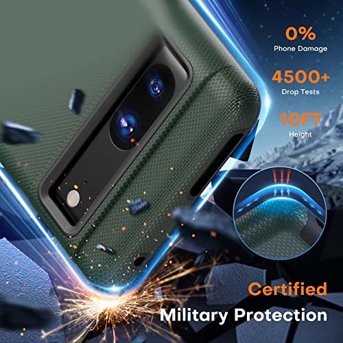 TOCOL for Google Pixel 7 Case, [Military Grade Drop Protection] [Dual Guard],Protective Phone Case for Pixel 7 6.3 Inches, Alpine Green