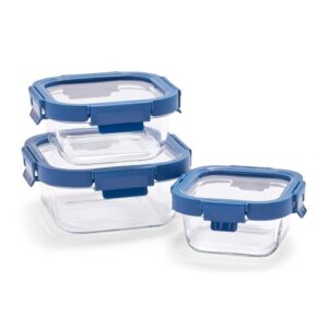 sur la table 6-piece square glass storage container set, clear