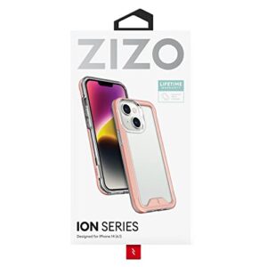 Zizo ION Series for iPhone 14 (6.1) Case - Military Grade Drop Tested with Tempered Glass Screen Protector - Rose Gold