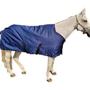 Ankaier 1800 Denier Waterproof and Windproof Winter Turnout Horse Blanket, High-Grade Thermal Insulation Polyfill (250 Grams) Materials, Medium-Weight, Ripstop, Navy Color- 69" inches (Black Edge)