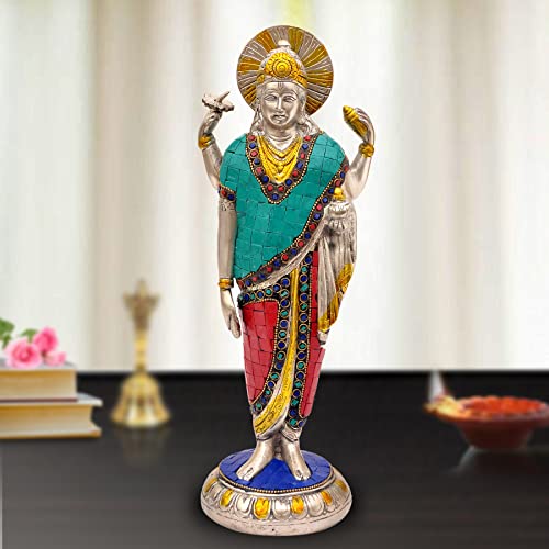 Amazon Brand - Umi Dhanvantri Dhanvantari God Idol Statue Inlay Work (Height 18.5 Inch)