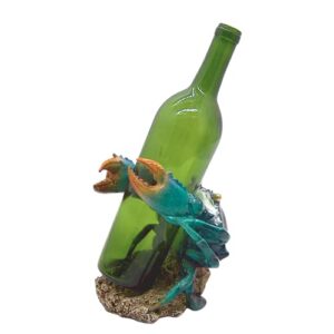 Crab Wine Bottle Holder, Nautical Décor, Freestanding Tabletop Decoration, 7 Inches