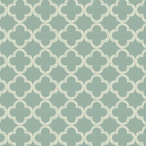 Stitch & Sparkle 45" 100% Cotton Medallion Printed Sewing & Craft Fabric by The Yard, Green and White