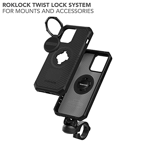 Rokform - iPhone 14 Pro Max Case, Rugged Series, Magnetic + MagSafe Compatible, iPhone Cover with RokLock Twist Lock, Protective Apple Gear, Drop Tested Armor (Black)