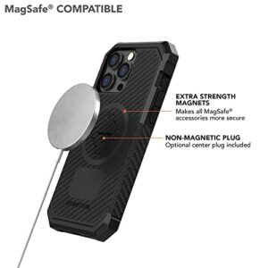 Rokform - iPhone 14 Pro Max Case, Rugged Series, Magnetic + MagSafe Compatible, iPhone Cover with RokLock Twist Lock, Protective Apple Gear, Drop Tested Armor (Black)