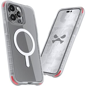 ghostek covert iphone 14 pro max case clear - compatible with apple magsafe, silicone fusion, slim fit shockproof phone cover (6.7 inch, clear)