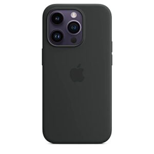 apple iphone 14 pro silicone case with magsafe - midnight