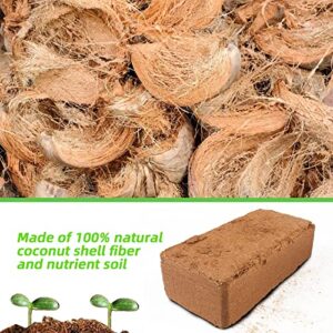 Anothera 13.8 Gallons Coco Coir Brick for Plants- 6 Pack Premium 100% Organic Peat Moss Mix with Low EC & pH Balance, Fiber Coconut Husk for Planting, Gardening, Potting Soil Substrate(8.4 Pounds)