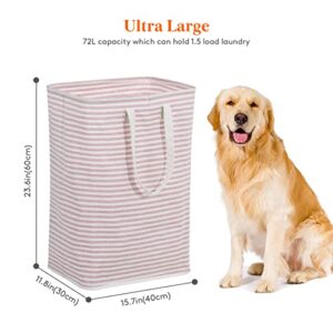 Lifewit 72L Pink Freestanding Laundry Hamper, Bundle with 72L Blue Laundry Hamper