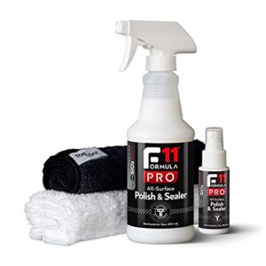 topcoat f11pro starter kit - f11pro kit with 16-ounce spray, 2-ounce travel bottle, and 2 microfiber towels - advanced water-based alternative to ceramic coating - scratch remover - car wax polish