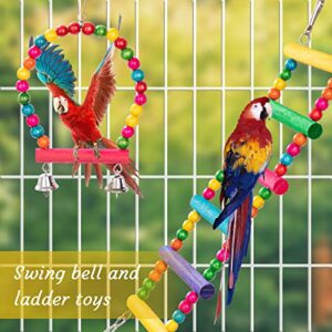 AFUOWER 6 PCS Bird Shredding Toys for Parakeet Chewing Toy, Bird Cage Swing Toys, Climbing Ladder Hanging Cage Foraging Shredder Bird Toy for Small Bird Cockatiel, Mynah, Love Birds, Finches