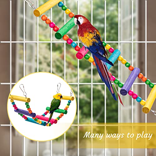 AFUOWER 6 PCS Bird Shredding Toys for Parakeet Chewing Toy, Bird Cage Swing Toys, Climbing Ladder Hanging Cage Foraging Shredder Bird Toy for Small Bird Cockatiel, Mynah, Love Birds, Finches