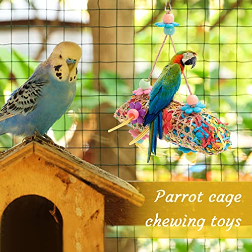 AFUOWER 6 PCS Bird Shredding Toys for Parakeet Chewing Toy, Bird Cage Swing Toys, Climbing Ladder Hanging Cage Foraging Shredder Bird Toy for Small Bird Cockatiel, Mynah, Love Birds, Finches