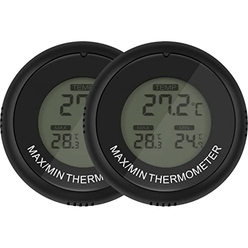 Aquarium Digital Thermometer, 2pcs LCD Display for Fish Tank, High Accurate Aquarium/Pond/Reptile Turtles Habitats