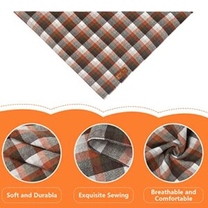 Malier 2 Pack Fall Dog Bandana Halloween Thanksgiving Plaid Dog Bandana, Holiday Pet Reversible Scareves Bibs Accessories Costumes for Small Medium Large Dogs and Cats