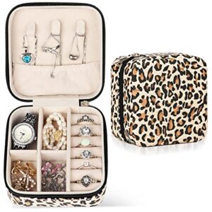 enonci travel jewelery case,travel essentials for women small jewelry box,birthday gifts for women bridesmaid gifts graduation gifts for girls girlfriend mom wife leopard