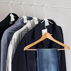 2 Pcs Silver Belt Hanger with 8 Pcs Clothes Hanger Connector Hooks for Closet Scarf Tie Rack Metal Belt Organizer Purse Hanger Belt Holder for Men Women Scarves 4 Hooks Each