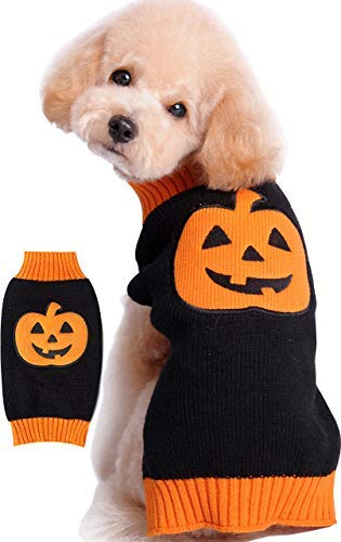 HAPEE Dog Sweaters, Halloween pet Clothes for Dog cat (XX-Large (Pack of 1), 1-Pumpkin)