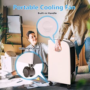 COSTWAY Evaporative Air Cooler, 3-in-1 Cooling Fan with 2 Ice Crystal Boxes, 3-Mode, 3-Speed and 4L Water Tank, Quiet Bladeless, Portable for Room Home Office Dorms, White