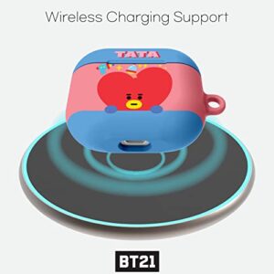 BT21 Official Merchandise for Airpods 3rd Generation Case Cover Protective Hard Case with Keychain for Airpods 3 Case - TATA