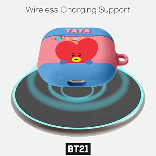 BT21 Official Merchandise for Airpods 3rd Generation Case Cover Protective Hard Case with Keychain for Airpods 3 Case - TATA