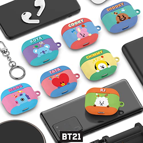 BT21 Official Merchandise for Airpods 3rd Generation Case Cover Protective Hard Case with Keychain for Airpods 3 Case - TATA