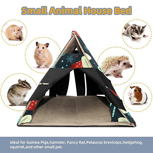 enheng Small Pet Hideout Christmas Candies Hamster House Guinea Pig Playhouse for Dwarf Rabbits Hedgehogs Chinchillas