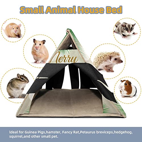 enheng Small Pet Hideout Merry Christmas Hamster House Guinea Pig Playhouse for Dwarf Rabbits Hedgehogs Chinchillas