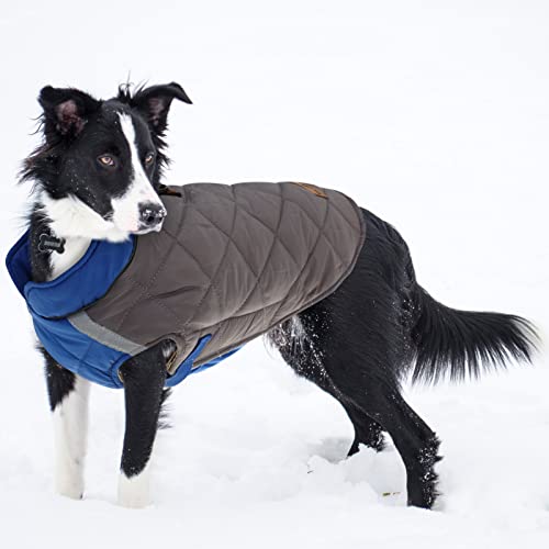 Dog Winter Coat Warm Dog Clothes for Cold Weather Pet Reflective Jacket with Collar, Leash Ring, Adjustable Buckle for Small Medium Large Dogs