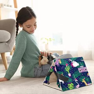 enheng Small Pet Hideout Christmas Hat Flamingo Unicorn Alpaca Swan Jungle Hamster House Guinea Pig Playhouse for Dwarf Rabbits Hedgehogs Chinchillas