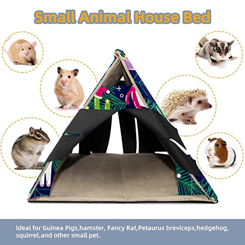 enheng Small Pet Hideout Christmas Hat Flamingo Unicorn Alpaca Swan Jungle Hamster House Guinea Pig Playhouse for Dwarf Rabbits Hedgehogs Chinchillas