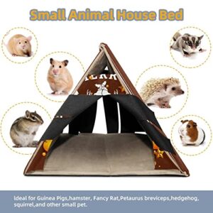 Small Pet Hideout Christmas and Happy New Year Background Hamster House Guinea Pig Playhouse for Dwarf Rabbits Hedgehogs Chinchillas