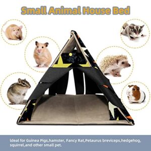 enheng Small Pet Hideout Stras Christmas Hamster House Guinea Pig Playhouse for Dwarf Rabbits Hedgehogs Chinchillas