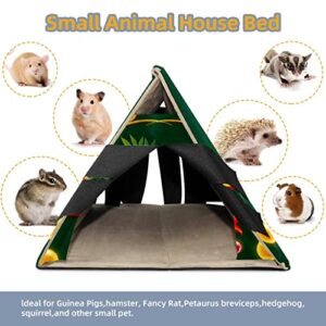 enheng Small Pet Hideout Christmas Balls Present Bow with Green Background Hamster House Guinea Pig Playhouse for Dwarf Rabbits Hedgehogs Chinchillas