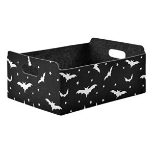 cataku bats foldable storage basket star black collapsible felt storage bins with handle drawer organizer bin cube shelf box for organizing closet clothes office books bedroom