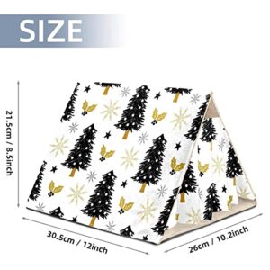 enheng Small Pet Hideout Christmas Tree Snowflakes Pattern Hamster House Guinea Pig Playhouse for Dwarf Rabbits Hedgehogs Chinchillas