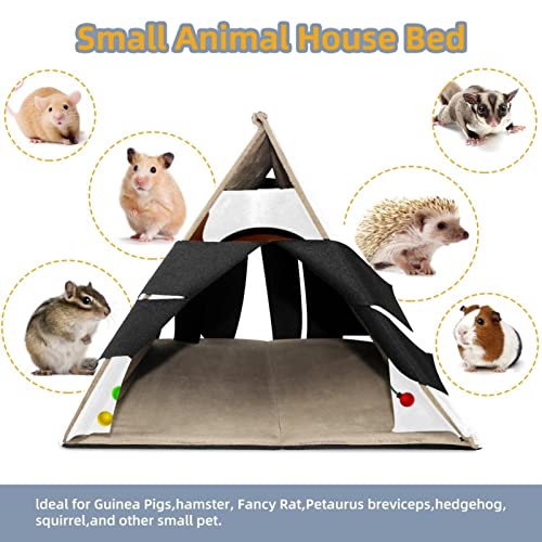 Small Pet Hideout Penguin Celebrating Christmas Hamster House Guinea Pig Playhouse for Dwarf Rabbits Hedgehogs Chinchillas