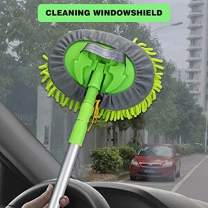 Tidy Monster Microfiber Car Wash Brush Mop Kit Mitt Sponge with Long Handle Car Cleaning Supplies Kit Duster Washing Car Tools Accessories