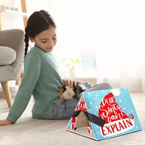 enheng Small Pet Hideout Winter Christmas Hat Snowflake Hamster House Guinea Pig Playhouse for Dwarf Rabbits Hedgehogs Chinchillas