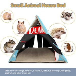 enheng Small Pet Hideout Winter Christmas Hat Snowflake Hamster House Guinea Pig Playhouse for Dwarf Rabbits Hedgehogs Chinchillas