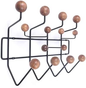 angelcitycc practical coat rack wall hanger coat rack solid walnut wooden balls wood modern wall mounted coat hooks with painted solid wooden balls classic coat rack