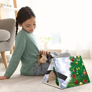 enheng Small Pet Hideout Green Christmas Tree Hamster House Guinea Pig Playhouse for Dwarf Rabbits Hedgehogs Chinchillas